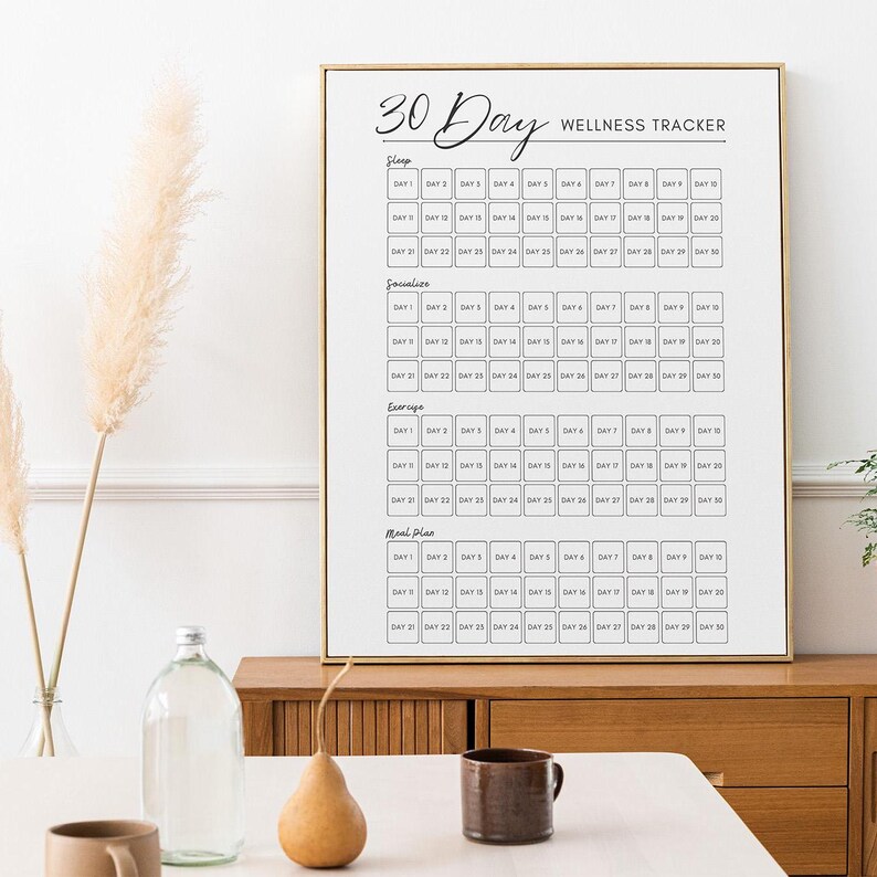 30 Day Wellness Tracker Printable, Health Journal, Daily Sleep ...