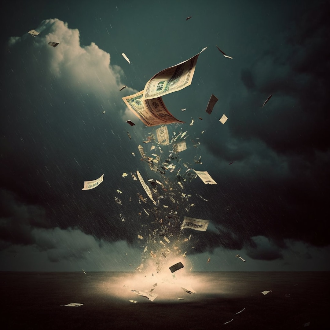 Money Falling From the Sky Wall Art - Etsy