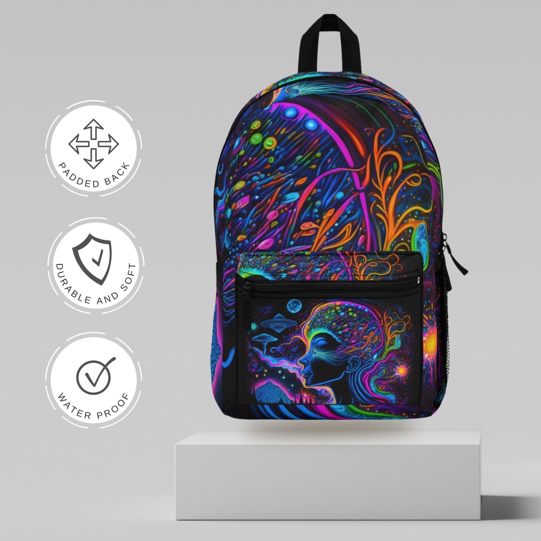Waterproof Alien Backpack Cosmic Carrier Trippy Ai Artwork - Etsy