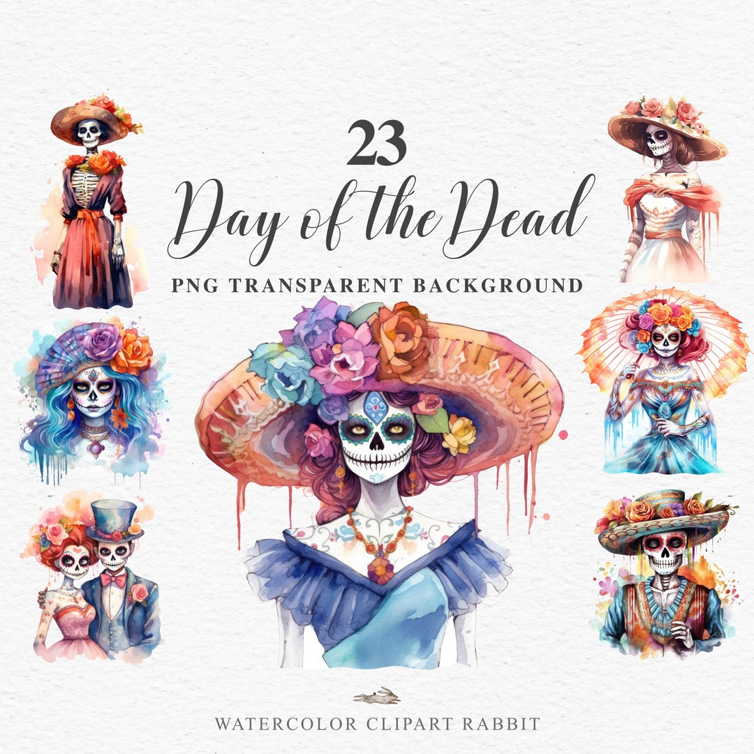 Day of the Dead PNG Halloween Characters Skeleton Clipart - Etsy