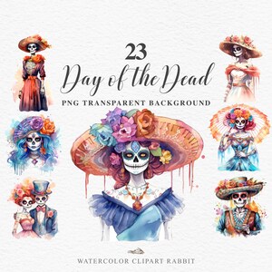 Day of the Dead PNG Halloween Characters Skeleton Clipart - Etsy