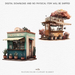 Watercolor Coffee Shop Clipart | Coffee Stand Food Truck |paris Cafe ...