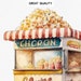 Popcorn Stand Clipart Watercolor Food Clipart Cinema Food PNG Movie ...