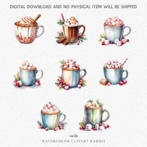 Christmas Hot Chocolate Cup Mug PNG Cocoa Merry Xmas Decoration Food ...