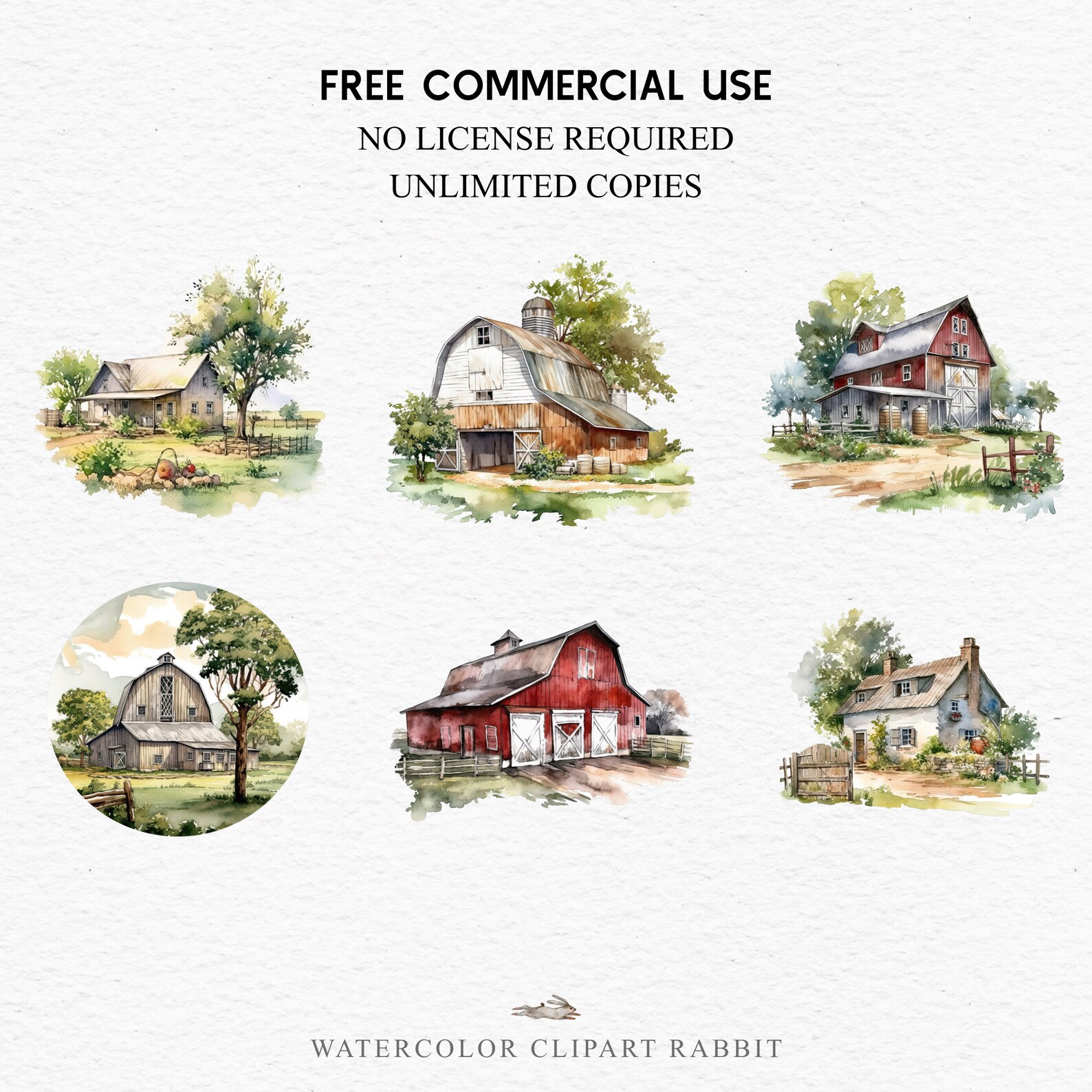 Watercolor Farm Barn Clipart Rustic Country Barn PNG Farm Life ...