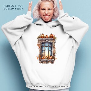 Spooky Window PNG | Horror Scary Art | Watercolor House Pumpkin ...