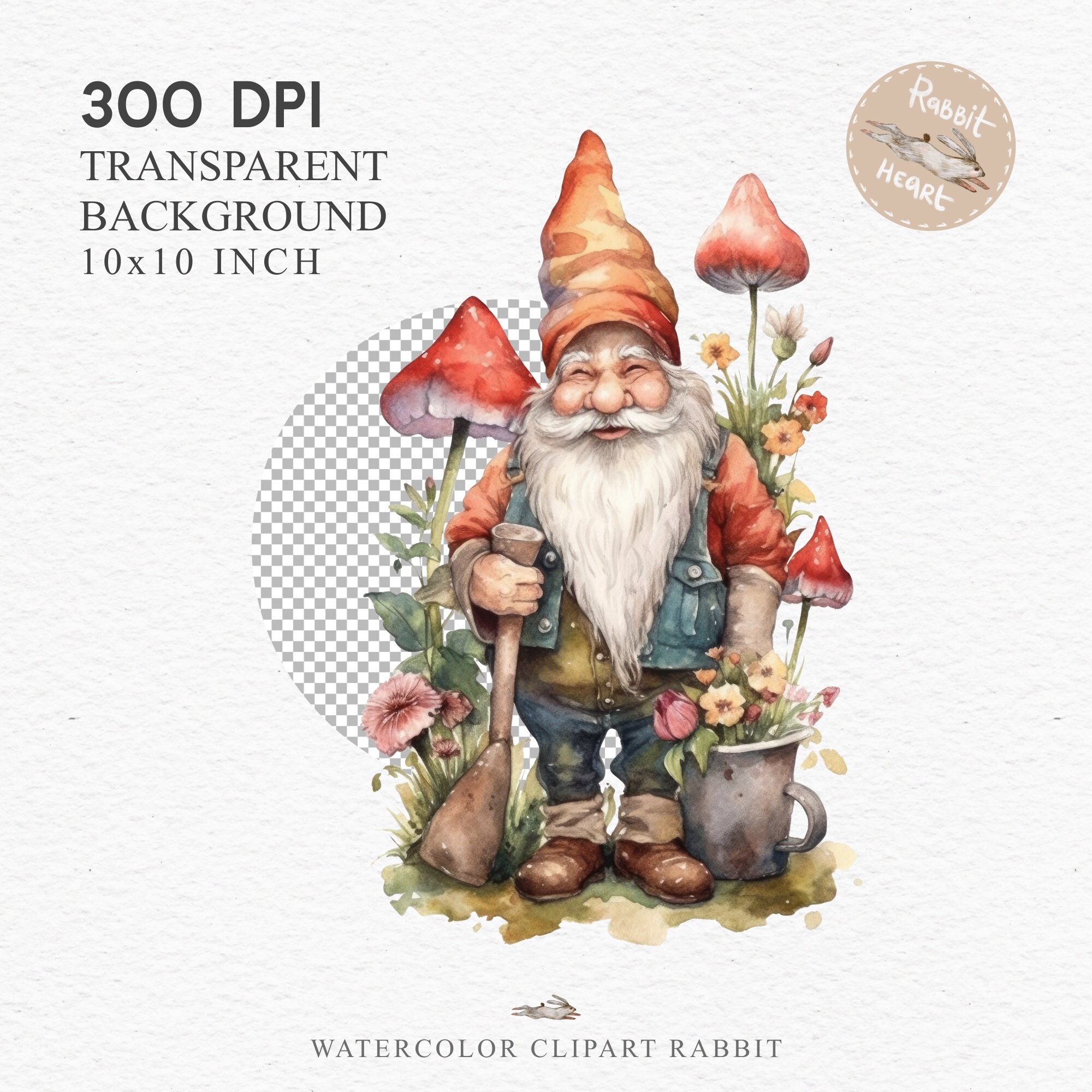 Cute Watercolor Garden Gnomes Clipart Junk Journal - Etsy