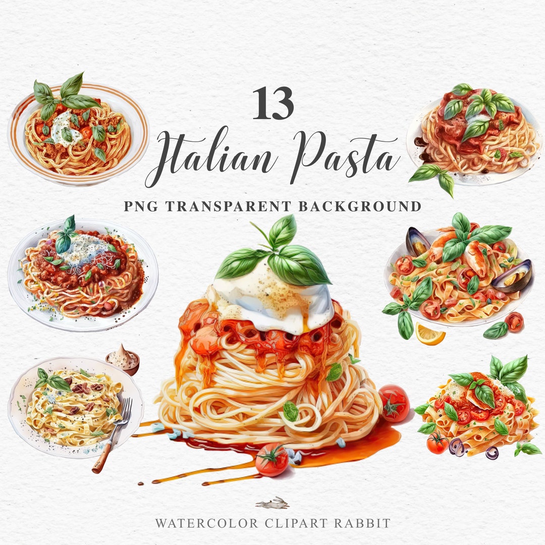 Italian Food Clipart | Pasta PNG | Italian Party Decor | Italian Pasta ...