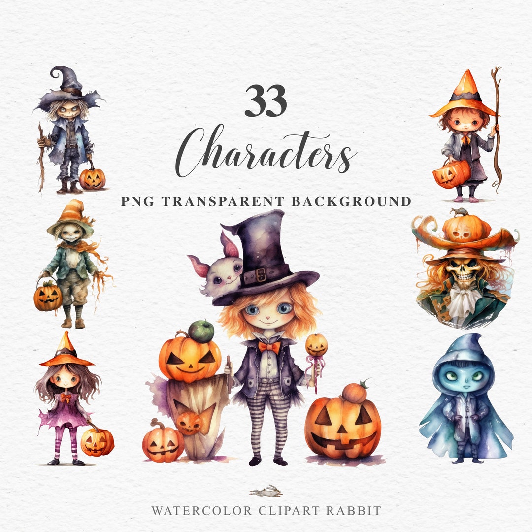 Children in Costume PNG | Halloween Characters Clipart Bundles | Spooky ...
