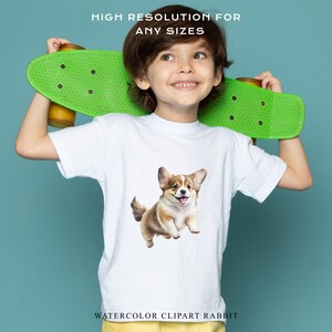 Corgi Puppy Clipart | Jumping Dog PNG | Watercolor Puppies in Basket ...