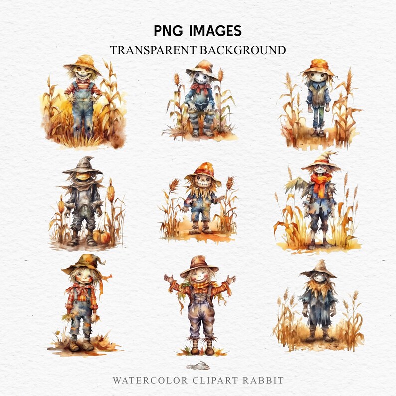 Scarecrow Pumpkin Angry Face PNG Halloween Clipart Bundles - Etsy