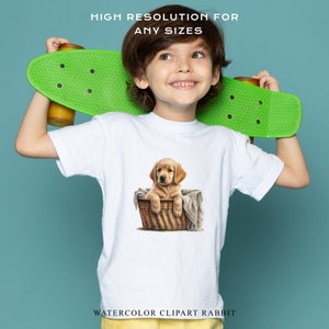 Golden Retriever Clipart | Jumping Dog PNG | Watercolor Puppies in ...