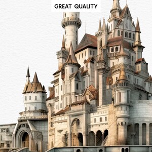 Watercolor Fairytale Castle Clipart | Magic Kingdom PNG | Fantasy ...