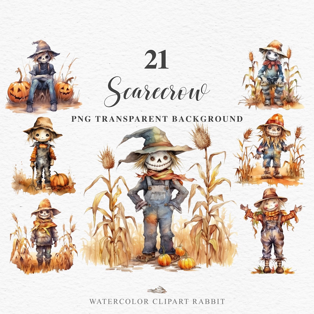 Scarecrow Pumpkin Angry Face PNG Halloween Clipart Bundles - Etsy Australia