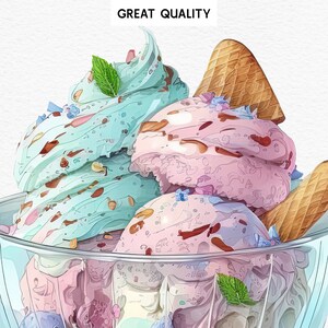 Watercolor Ice Cream | Ice Cream PNG | Kawaii Clipart for Sublimation ...