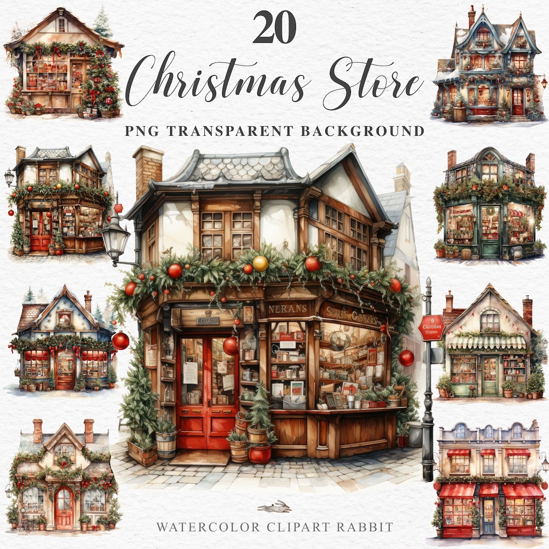 Christmas Store Shop PNG Xmas Storefront Clipart Bundles Winter Food ...