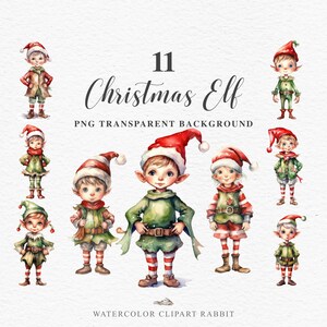 Merry Christmas Santa Elf Clip Art PNG Xmas Decoration Clipart Bundles ...