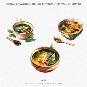 Watercolor Miso Soup Ramen Bowl PNG | Korean Food Clipart | Asian ...
