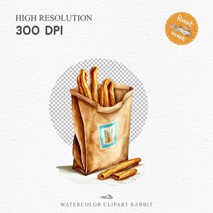Churros Stand PNG | Baking Clipart | Watercolor Sweets PNG | Food ...