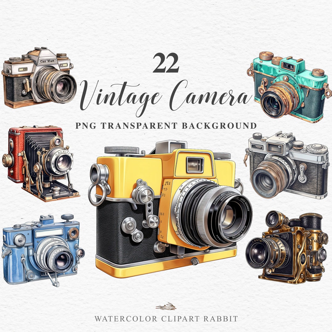 Vintage Camera PNG | Old School Camera Clipart | Commercial License ...