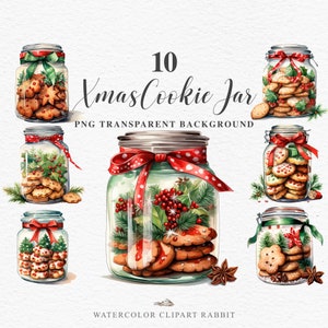 Christmas Cookie Jar PNG Sweets Merry Xmas Decoration Clipart Bundles ...