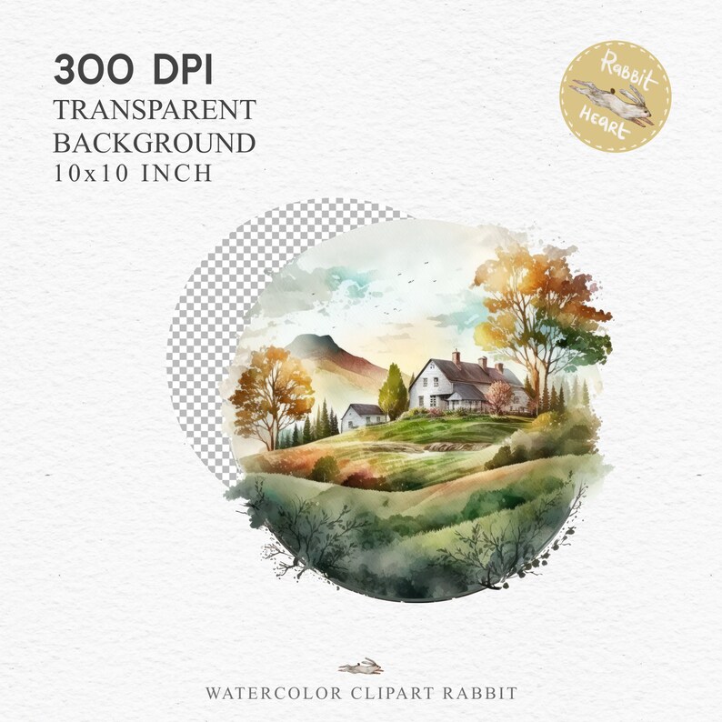 Watercolor Farm House Clipart PNG Rustic Country Barn Farm - Etsy Australia