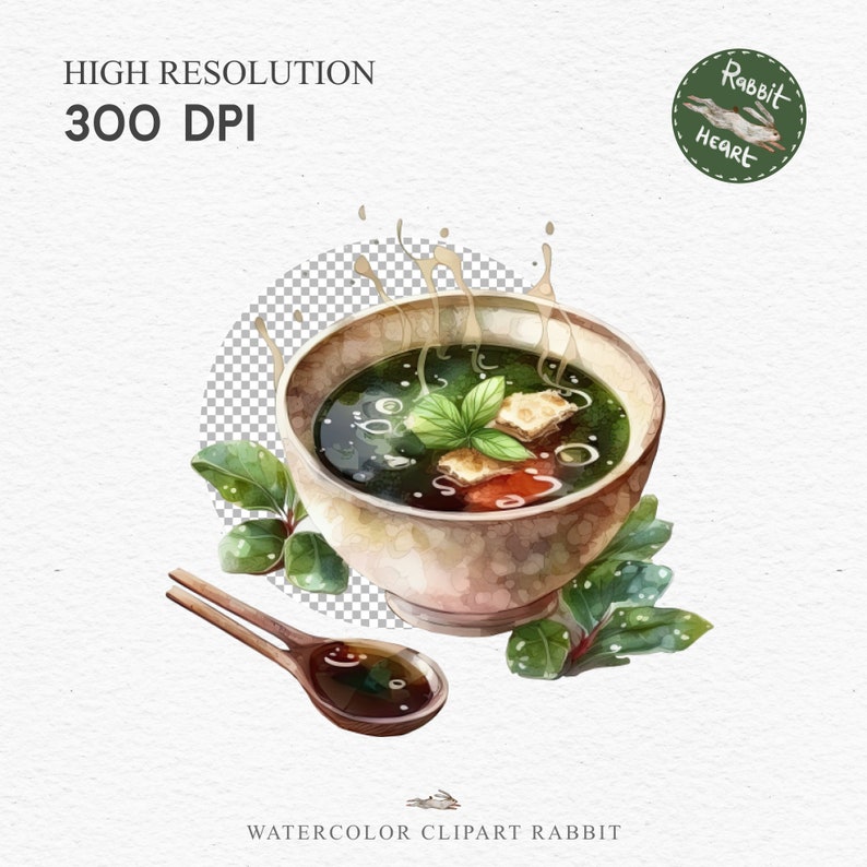 Watercolor Miso Soup Ramen Bowl PNG Korean Food Clipart - Etsy