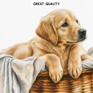 Golden Retriever Clipart | Jumping Dog PNG | Watercolor Puppies in ...