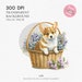 Corgi Puppy Clipart Jumping Dog PNG Watercolor Puppies in Basket ...