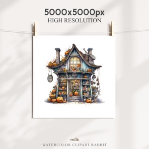 Magic Shop PNG Horror Scary Art Watercolor Store House Pumpkin Creepy ...