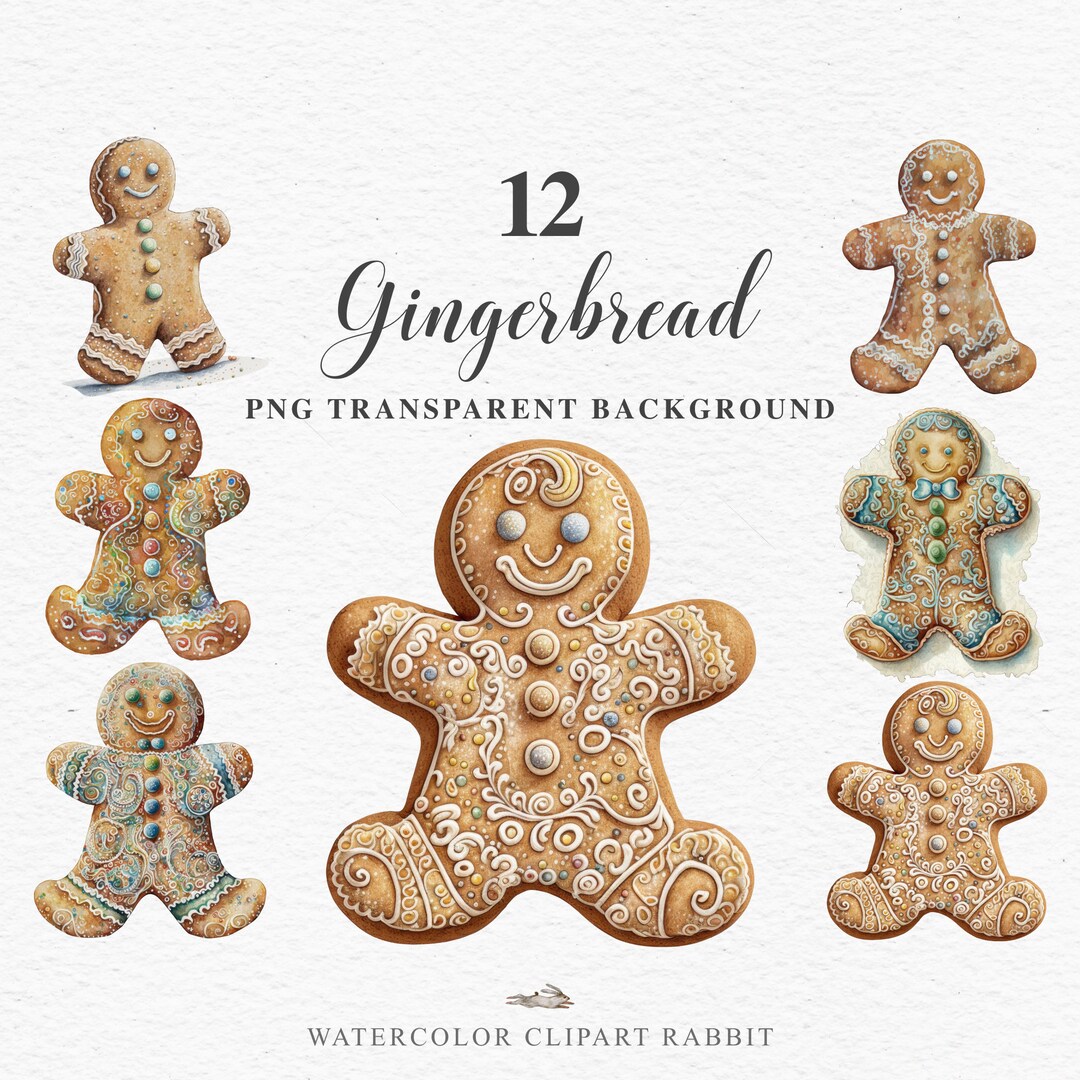 Christmas Gingerbread Man Cookie PNG Merry Xmas Decoration Clipart ...