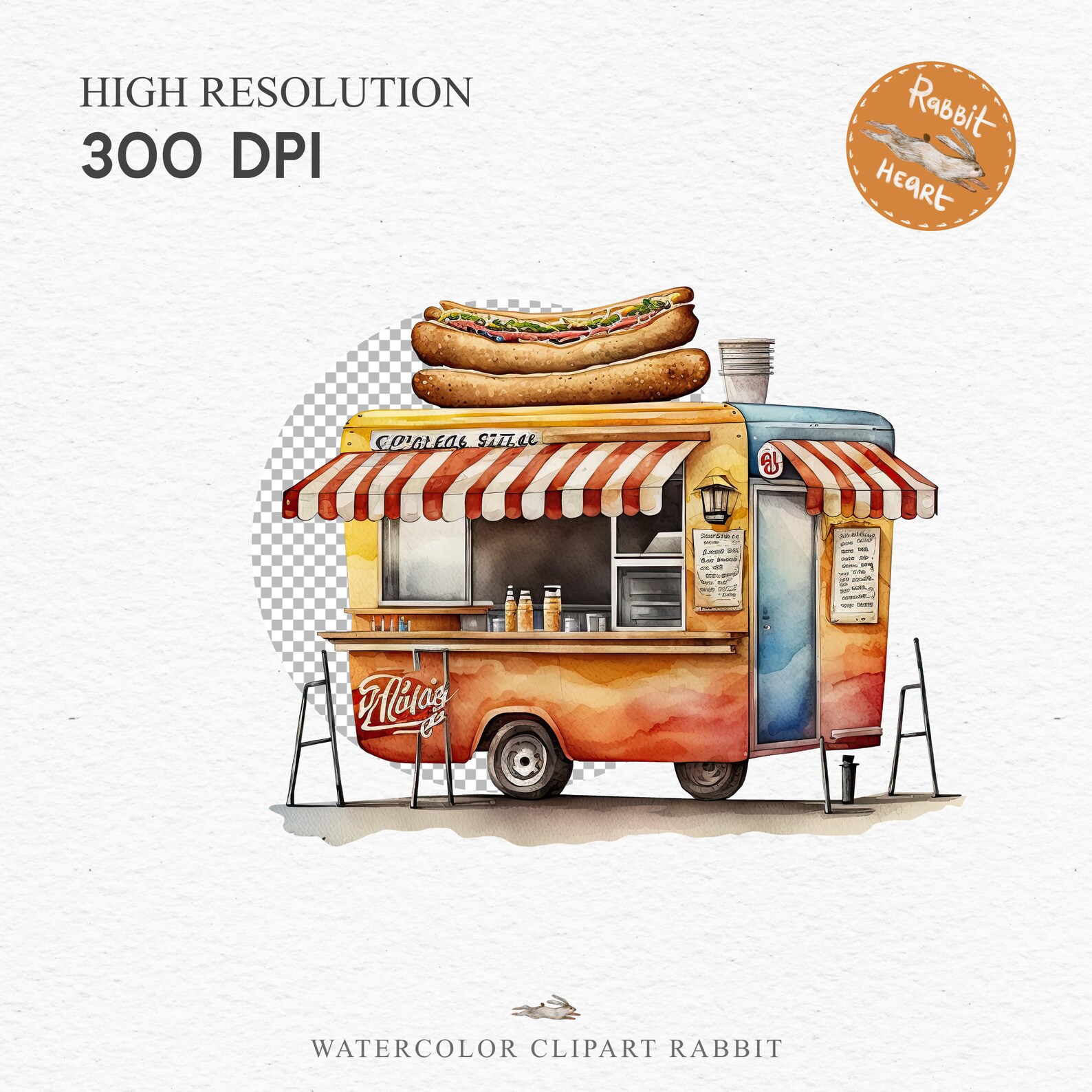 Watercolor Hot Dog Clipart Street Food PNG Food Truck Png - Etsy