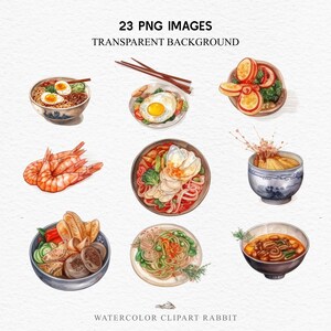 Watercolor Ramen Bowl PNG | Asian Korean Japanese Food Clipart | Lunch ...