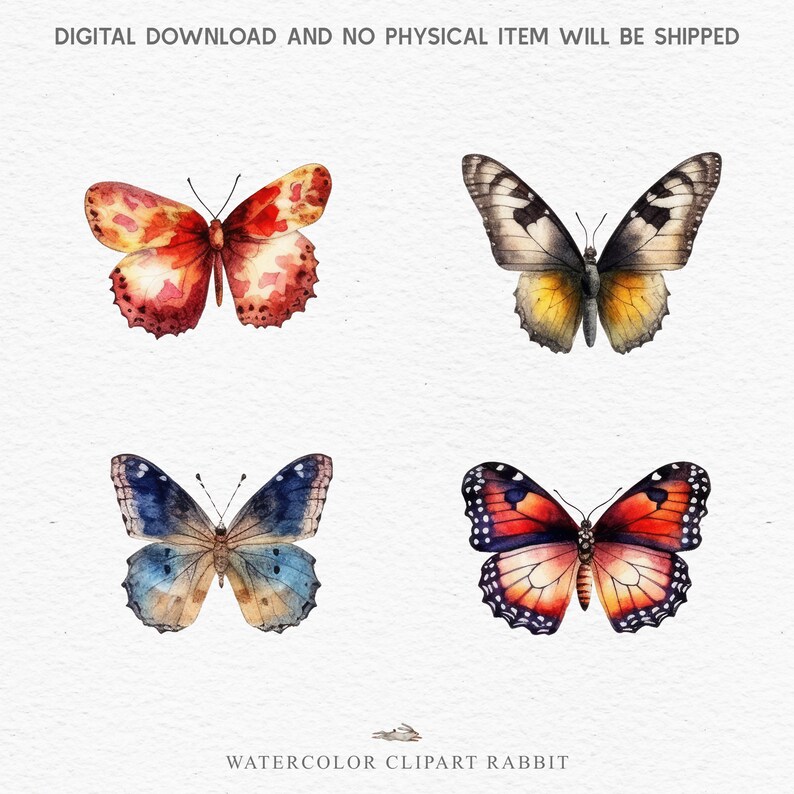 Monarch Butterfly Clipart Watercolor Butterfly PNG Floral - Etsy