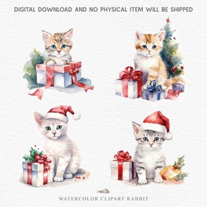Christmas Kitten Cat Kitty PNG Merry Xmas Decoration Clipart Bundles ...