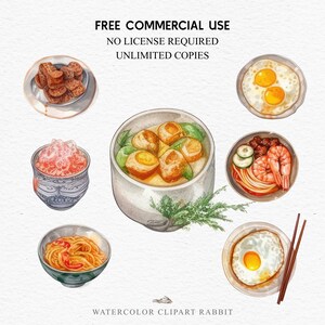Watercolor Ramen Bowl PNG | Asian Korean Japanese Food Clipart | Lunch ...
