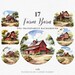 Watercolor Farm Barn Clipart | Rustic Country Barn PNG| Farm Life ...