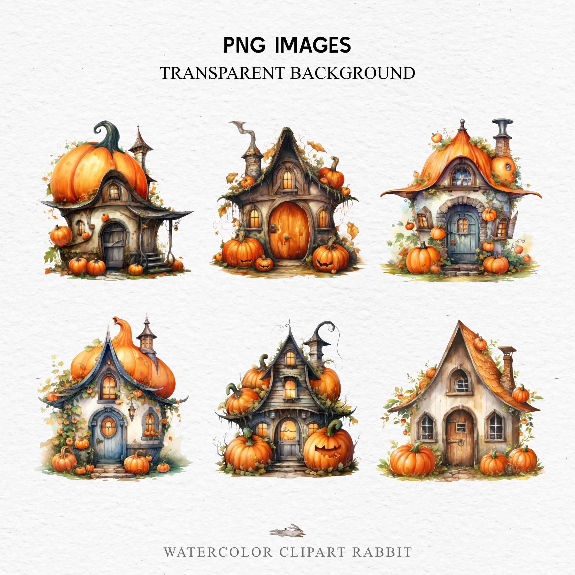 Pumpkin Hut House PNG Halloween Clipart Bundles Spooky Decor - Etsy