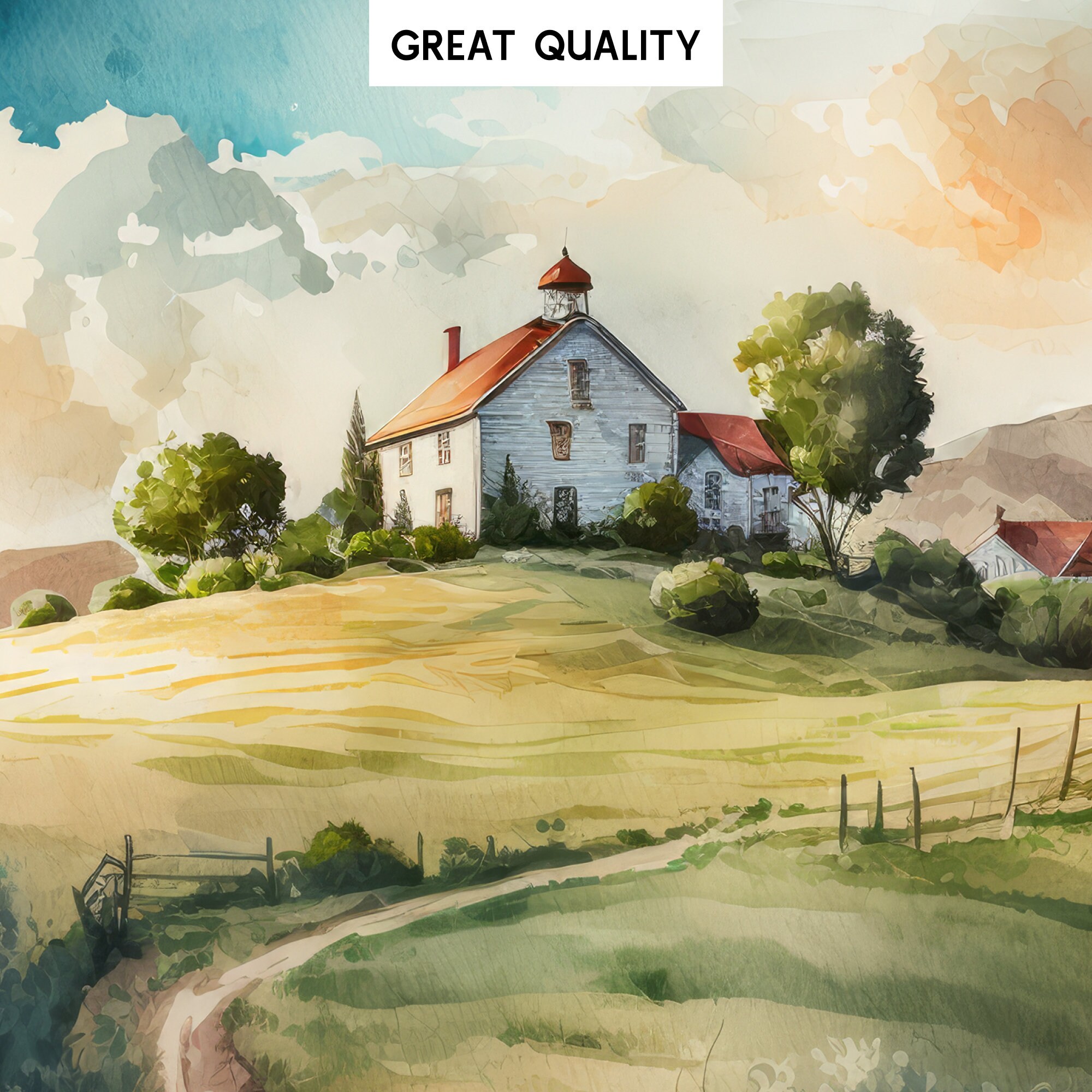 Watercolor Farm House Clipart PNG Rustic Country Barn Farm - Etsy Australia