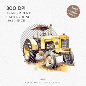 Farm Tractor Illustration | Farm Clipart | Watercolor Tractor PNG ...