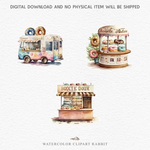 Donuts Stand PNG | Baking Clipart | Watercolor Sweets PNG | Food ...