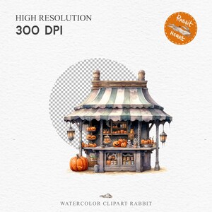 Halloween Bakery Shop PNG | Pumpkin Storefront Clipart Bundles | Spooky ...