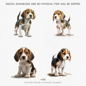 Baby Beagle Clipart | Beagle Puppy PNG | Jumping Dog PNG | Watercolor ...