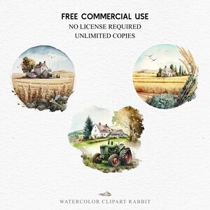 Watercolor Farm House Clipart PNG Rustic Country Barn | Farm Life ...