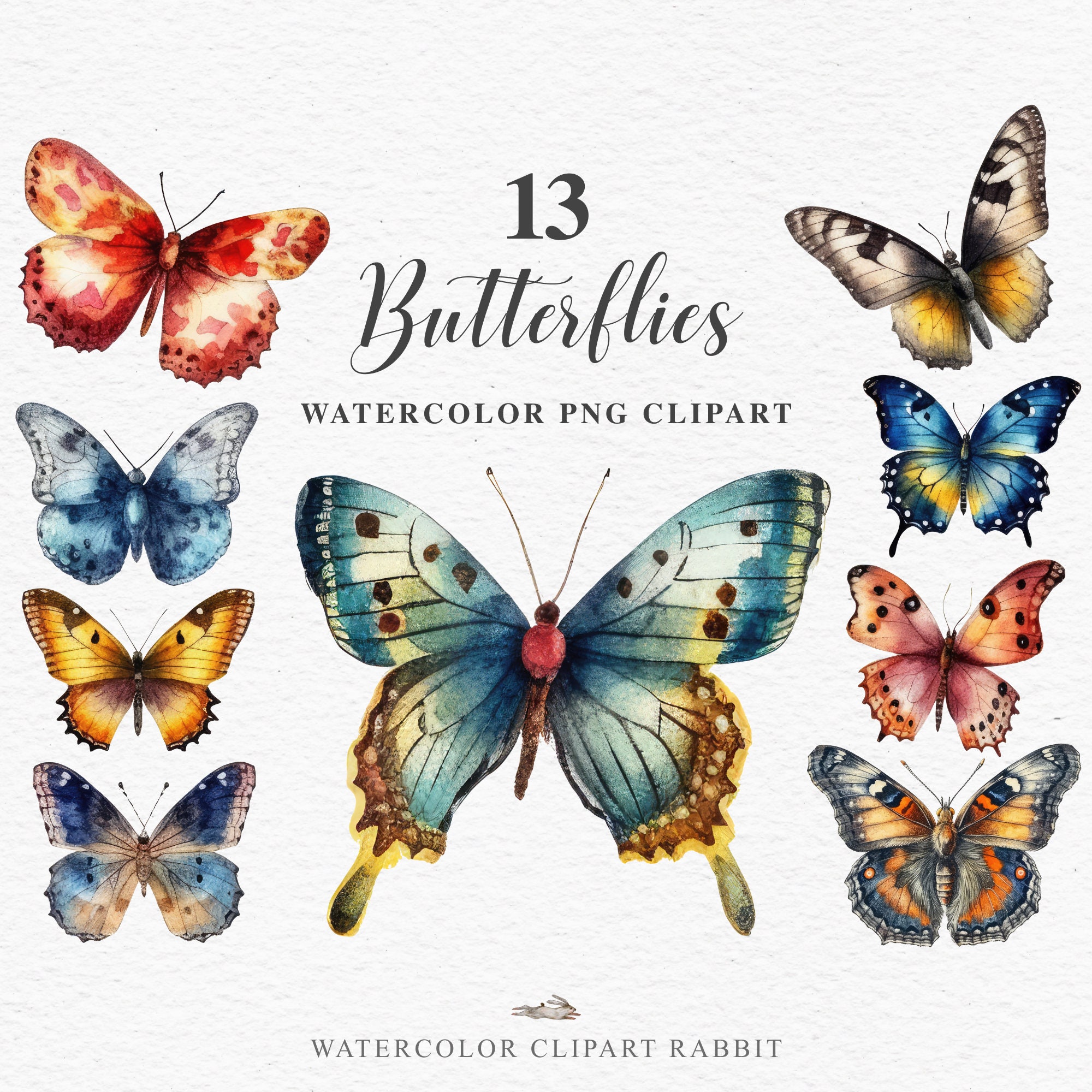 Monarch Butterfly Clipart Watercolor Butterfly PNG Floral - Etsy