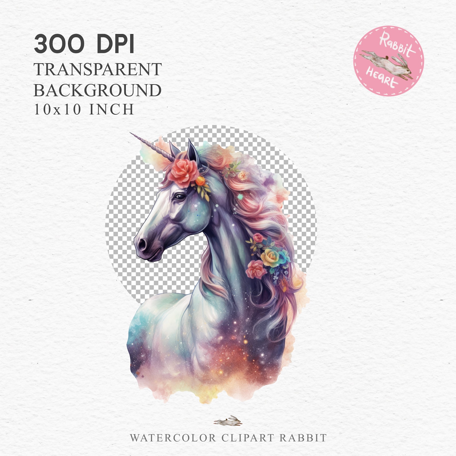 Watercolor Rainbow Unicorn Clipart Flowers Colorful PNG - Etsy