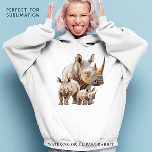 Cute African Baby White Rhinoceros PNG Clipart | Savanna Safari Animals ...