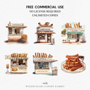 Churros Stand PNG | Baking Clipart | Watercolor Sweets PNG | Food ...