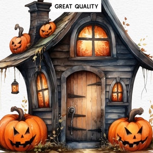 Pumpkin Hut House PNG Halloween Clipart Bundles Spooky Decor Junk ...