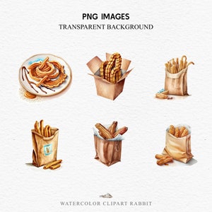 Churros Stand PNG | Baking Clipart | Watercolor Sweets PNG | Food ...